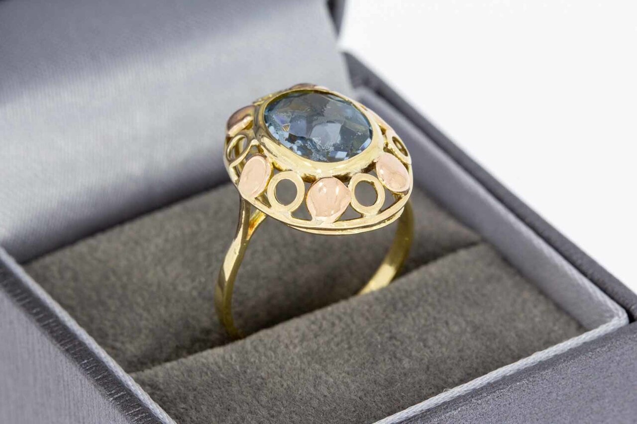 Vintage Aquamarin Ring 14 Karat Gold 18 5 mm