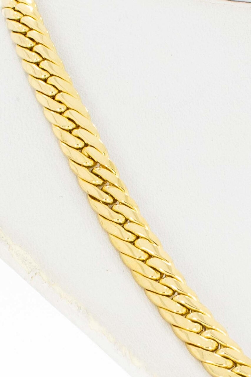 18 Karat gerollte Panzer Goldkette - 46 cm